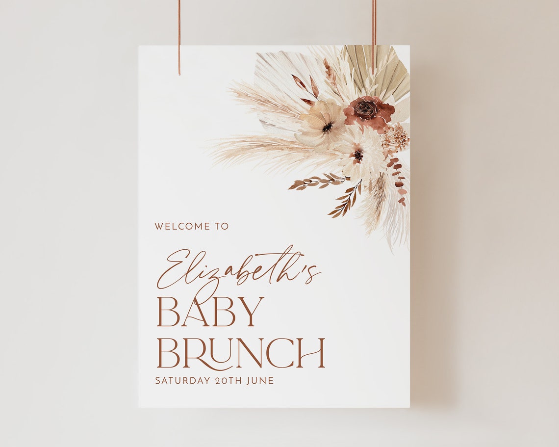 Boho Welcome Sign Boho Baby Shower Welcome Sign Boho Flower | Etsy