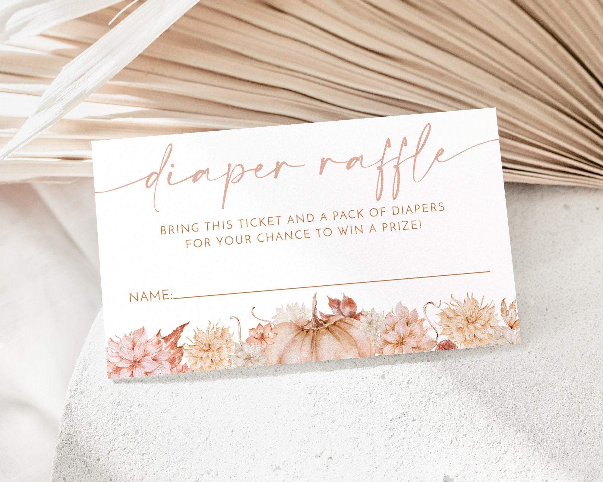 Pumpkin Diaper Raffle Card Fall Baby Shower Diaper Raffle - Etsy