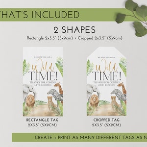 Wild One Favor Tags, Wild One Birthday Thank You Tags, Birthday Favor ...