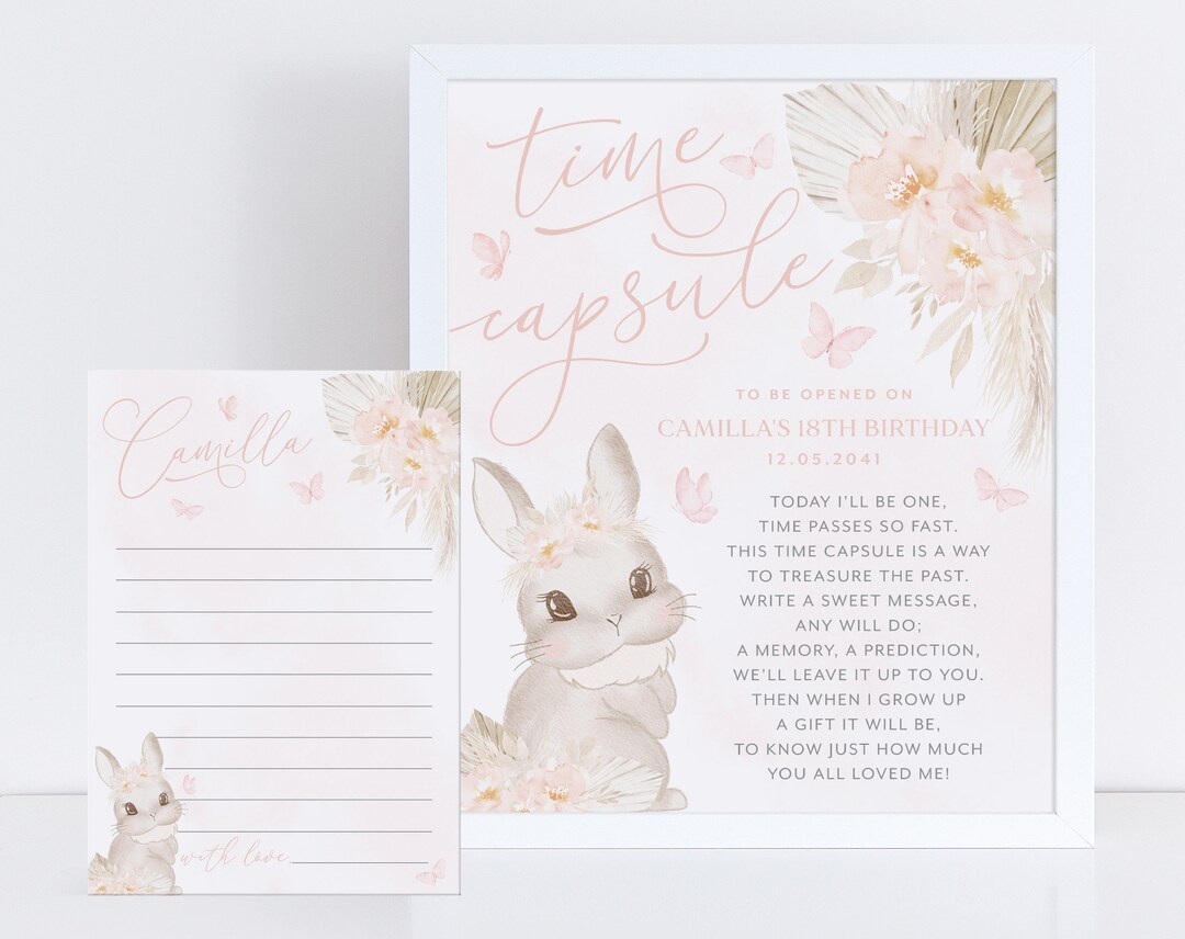 Some Bunny is One Time Capsule, 1st Birthday Time Capsule Sign, Boho ...