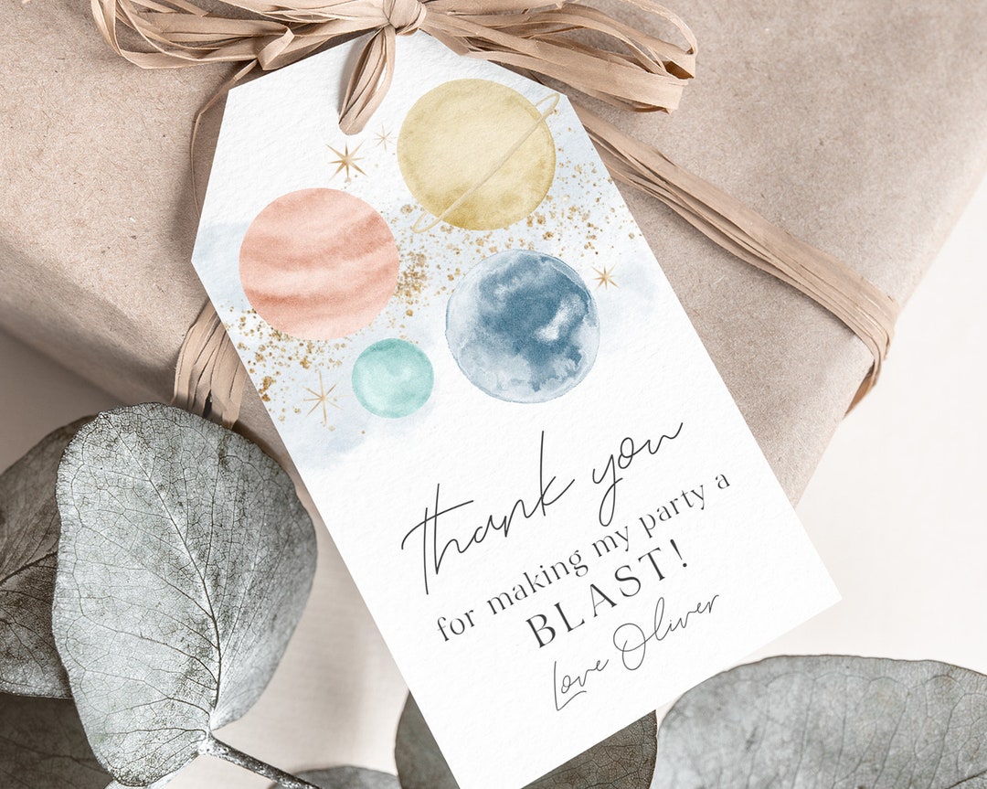 Space Favor Tags, Space Birthday Gift Tags, Birthday Favor Tag, Thank ...