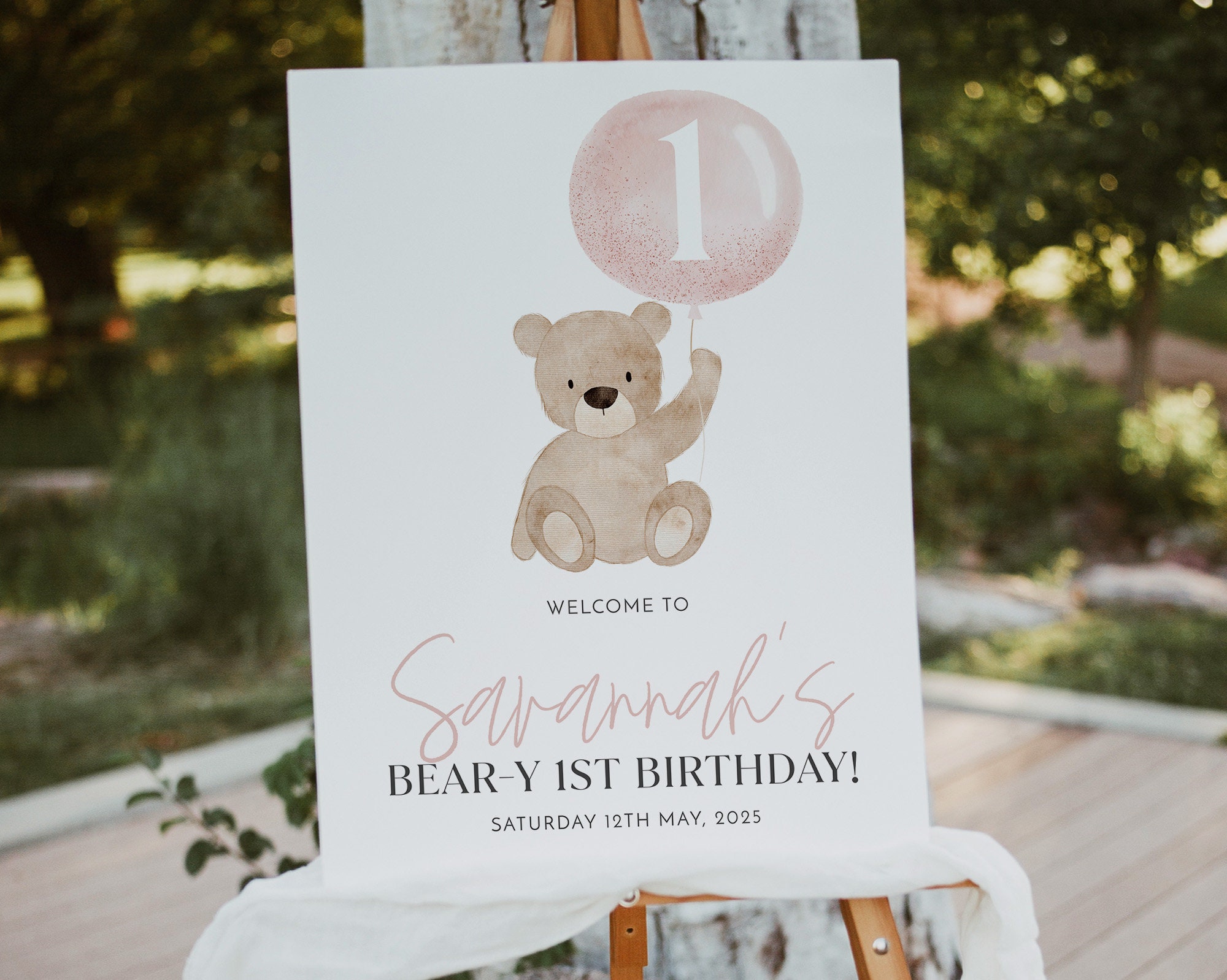 Bear Welcome Sign Beary 1st Birthday Welcome Sign Baby First | Etsy ...