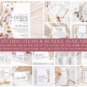 Wildflower Water Bottle Label, Bridal Shower Water Label, Printable ...