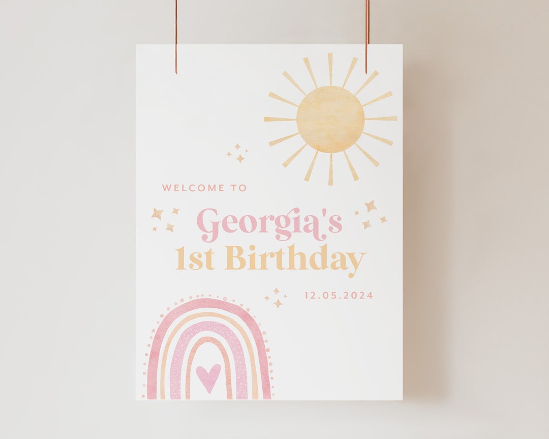 First Trip Around the Sun Welcome Sign, Sun 1st Birthday Welcome Sign ...