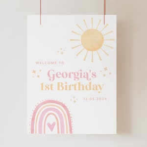 First Trip Around the Sun Welcome Sign, Sun 1st Birthday Welcome Sign ...