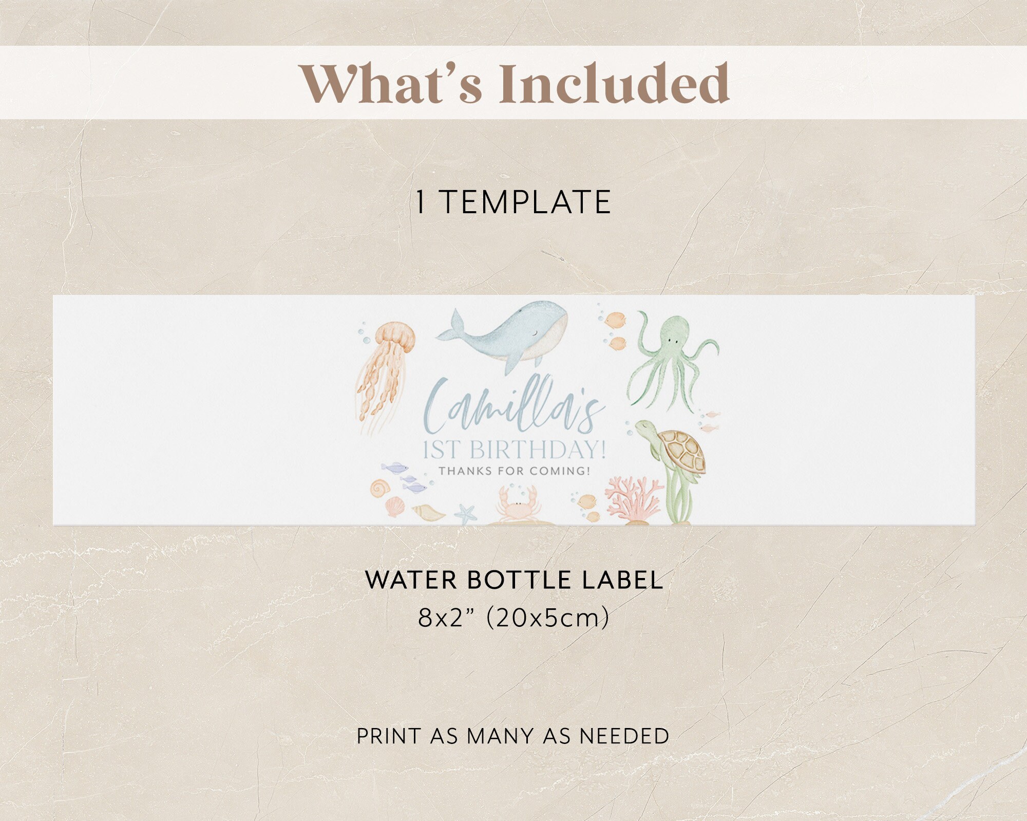 Under the Sea Water Bottle Label, Oneder the Sea Water Labels ...