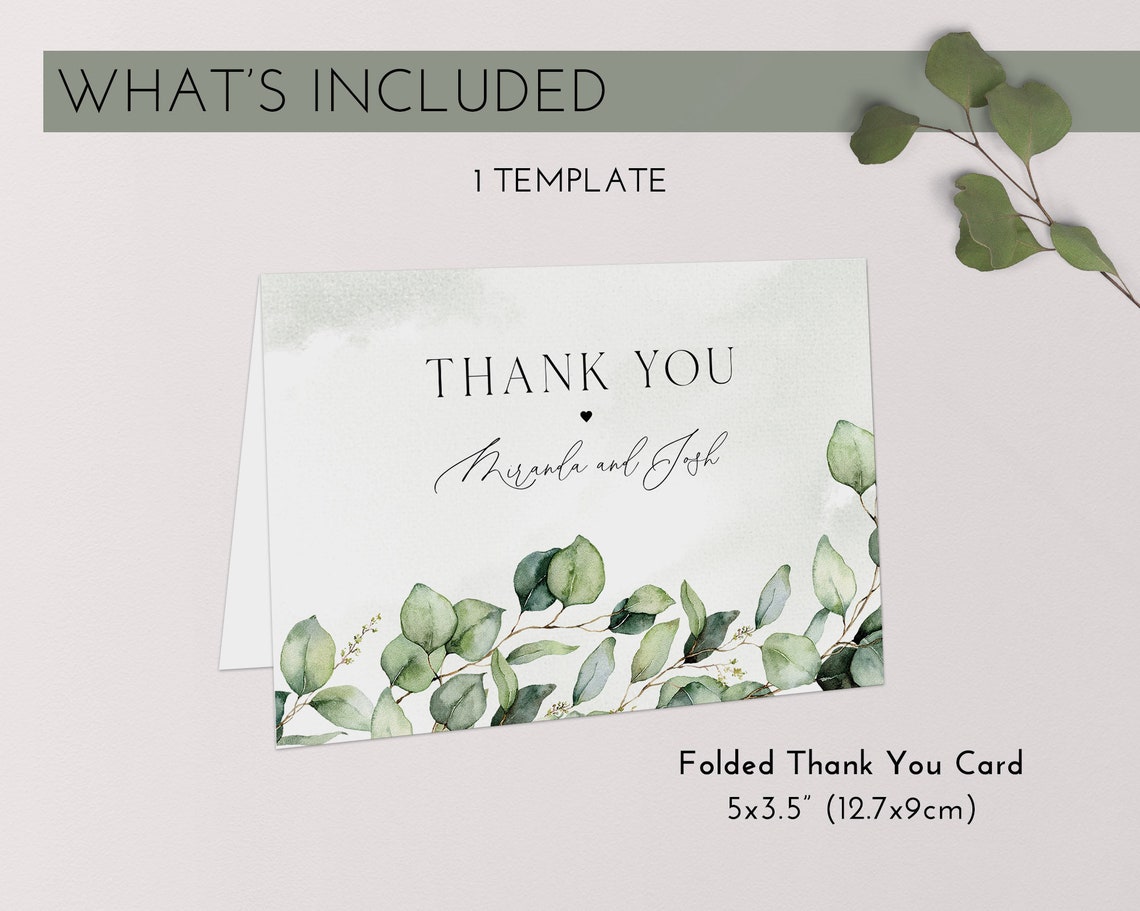 Thank You Card Template, Printable Thank You Card, Baby Shower Thank ...