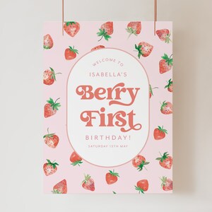 Berry First Birthday Welcome Sign, 1st Birthday Welcome Sign, 1st ...