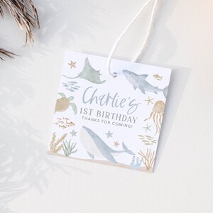 Printable Under the Sea Favor Tags, Oneder the Sea 1st Birthday Tags ...