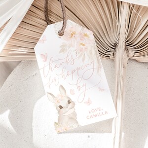 Some Bunny is One Favor Tag, Boho Bunny Birthday Thank You Tags ...