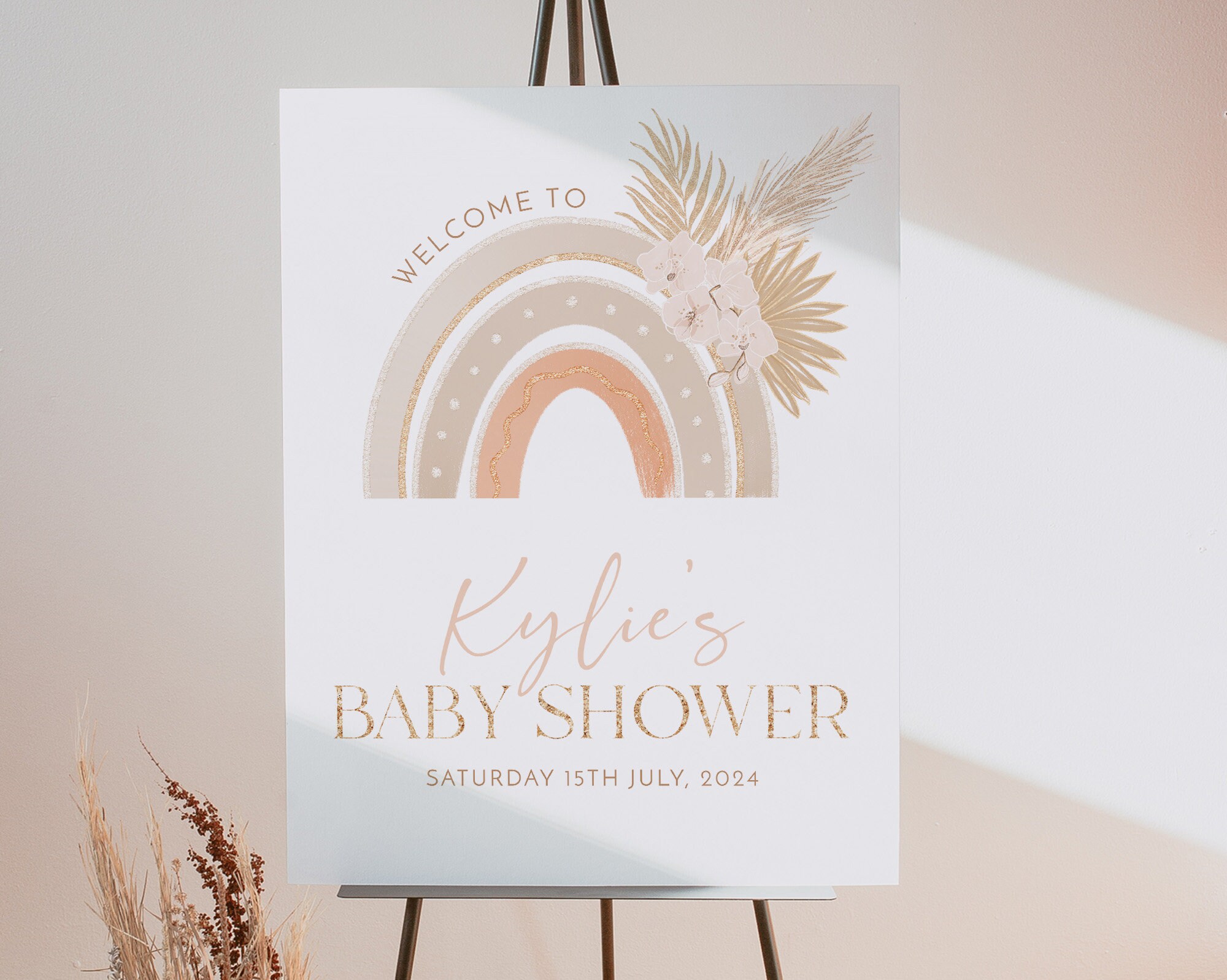 Boho Welcome Sign Rainbow Baby Shower Welcome Sign Boho | Etsy