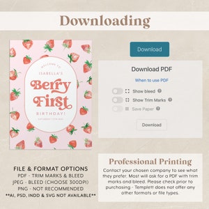 Berry First Birthday Welcome Sign, 1st Birthday Welcome Sign, 1st ...