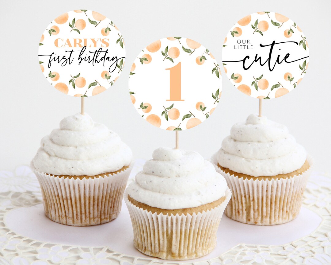 Orange Cupcake Toppers, Printable Cupcake Topper, Oranges Cupcake ...