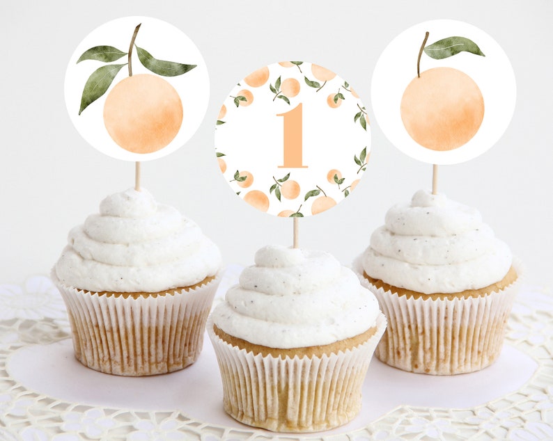 Orange Cupcake Toppers Printable Cupcake Topper Oranges - Etsy
