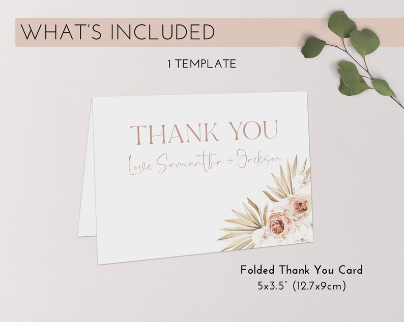 Boho Thank You Card Template Printable Thank You Card Baby - Etsy