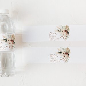 Boho Water Bottle Label, Bridal Shower Water Label, Printable Water ...