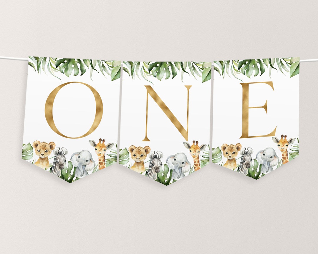 Wild One High Chair Banner Printable, 1st Birthday Banner for High ...