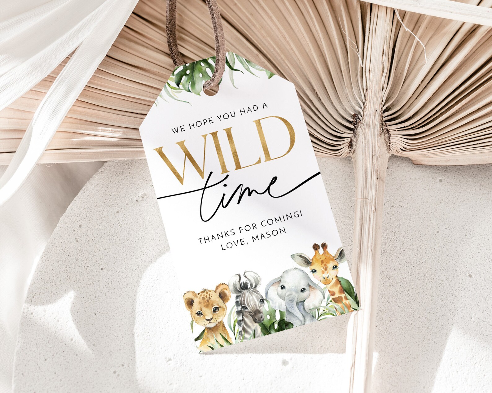 Wild One Favor Tags, Birthday Thank You Tags, Safari Birthday Favor Tag ...