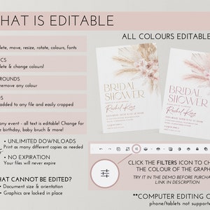 Pink Boho Bridal Shower Games, Floral Bridal Shower Editable Games ...