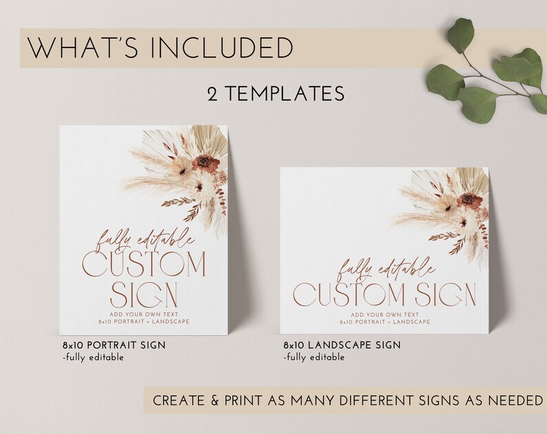 Editable Boho Bridal Shower Signs 8x10 Boho Signs Floral | Etsy