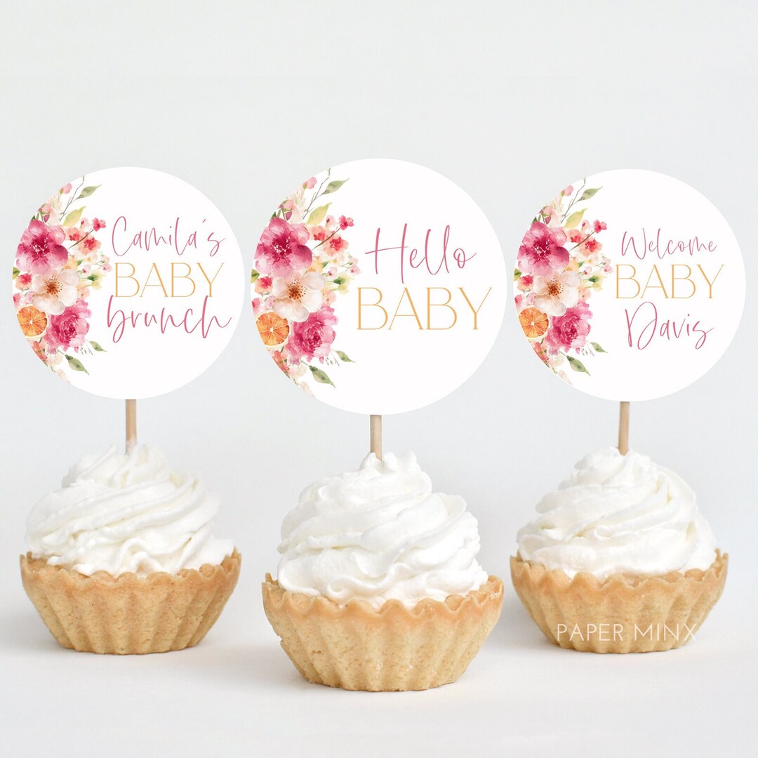 Citrus Cupcake Toppers Baby Shower Cupcake Toppers Printable, Editable ...