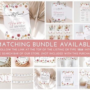 Wildflower Favour Tags, Editable Tags, Printable Favor Tags, Stickers ...