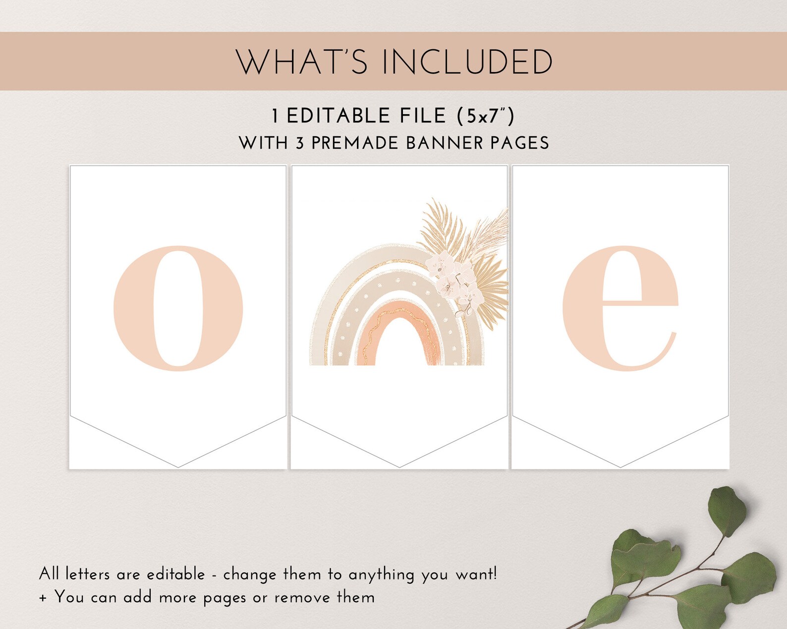 Rainbow High Chair Banner Printable 1st Birthday Banner for | Etsy