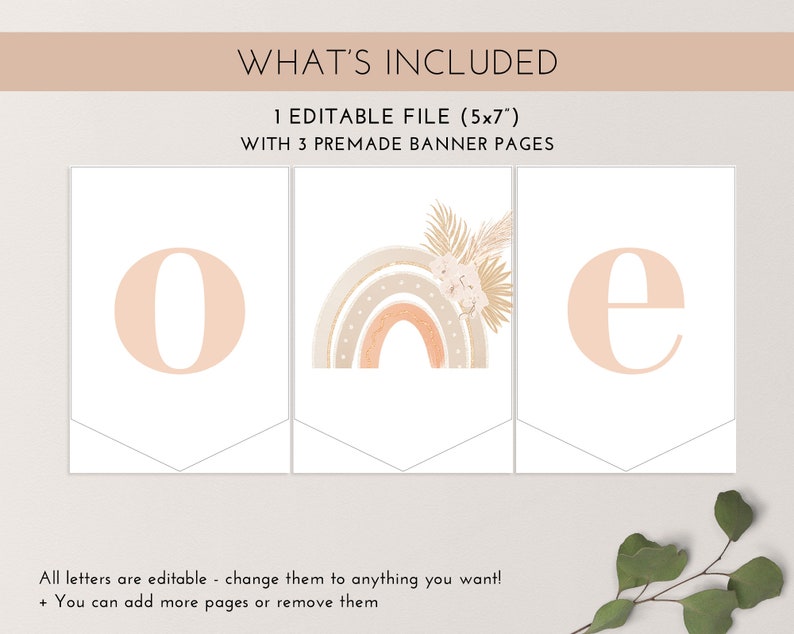 Rainbow High Chair Banner Printable 1st Birthday Banner for | Etsy