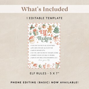 Elf Rules Printable, Editable Christmas Elf Magic Rules, Christmas ...