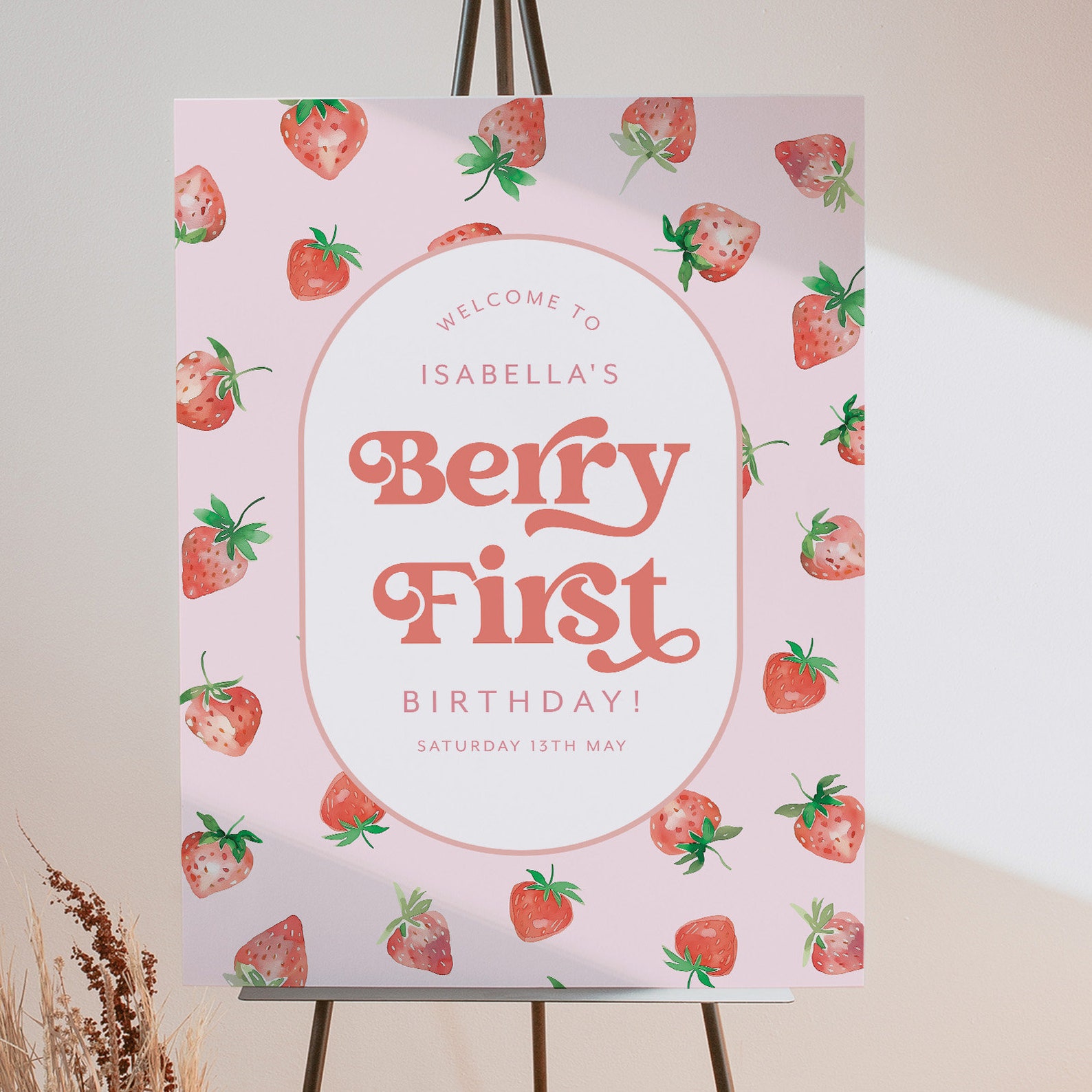 Berry First Birthday Welcome Sign, 1st Birthday Welcome Sign, 1st ...