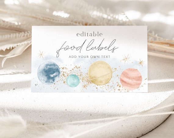 First Trip Around the Sun Food Labels Space Food Label Card | Etsy