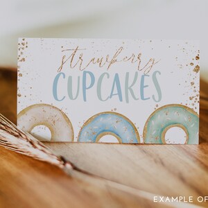 Donut Food Labels, Donut Birthday Food Label Card, Food Tent Card ...