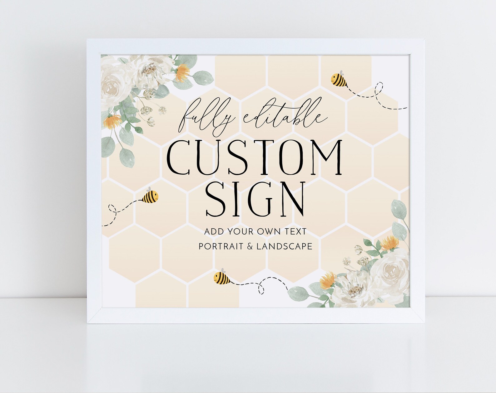 Bee Editable Sign Custom 8x10 Sign Bee Editable Birthday | Etsy