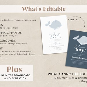 Whale Baby Shower Games, Editable Baby Shower Games, Printable Game ...