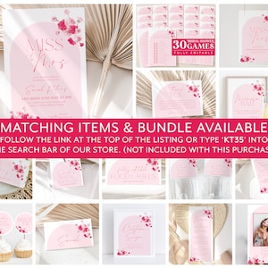 Pink Bridal Shower Welcome Sign Printable, Miss to Mrs Welcome Sign ...