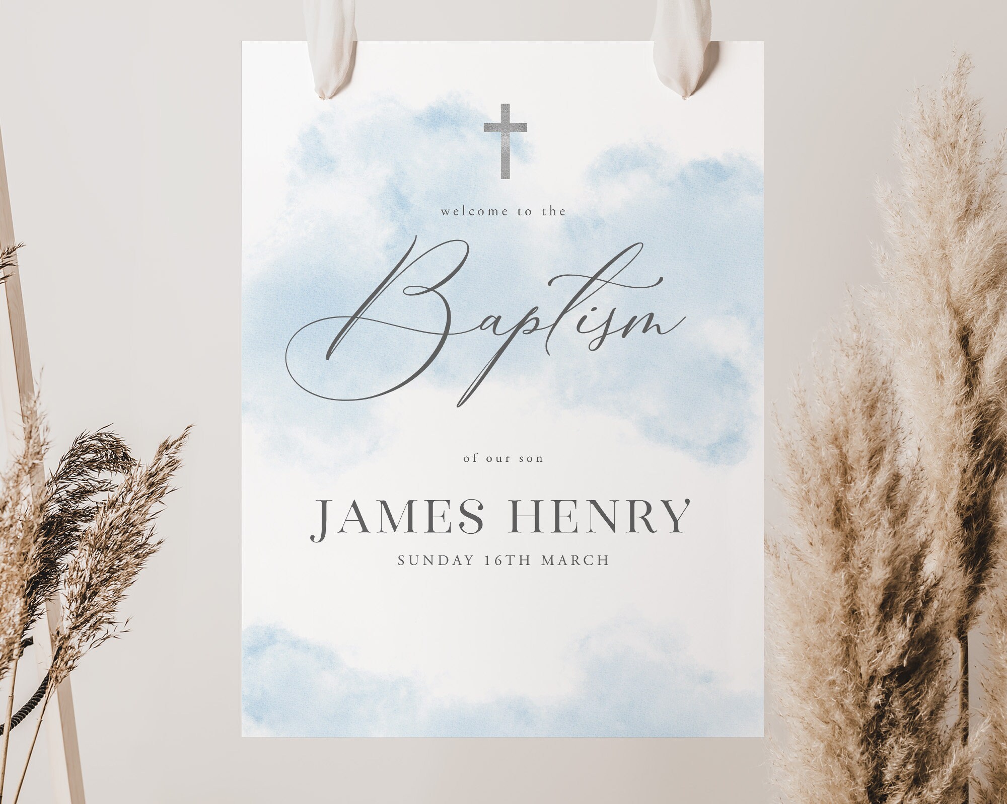 Baptism Welcome Sign Christening Welcome Sign Printable - Etsy