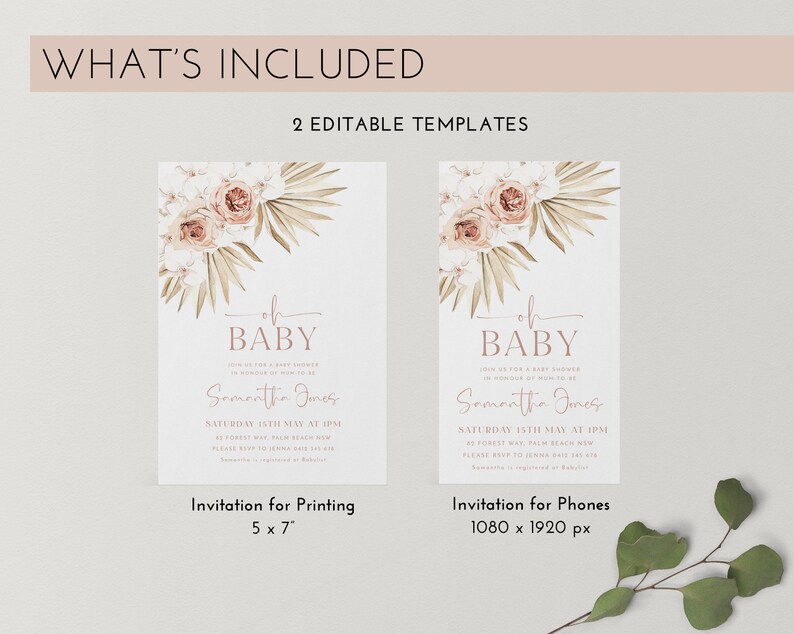 Boho Baby Shower Invitation Boho Floral Baby Shower Baby - Etsy
