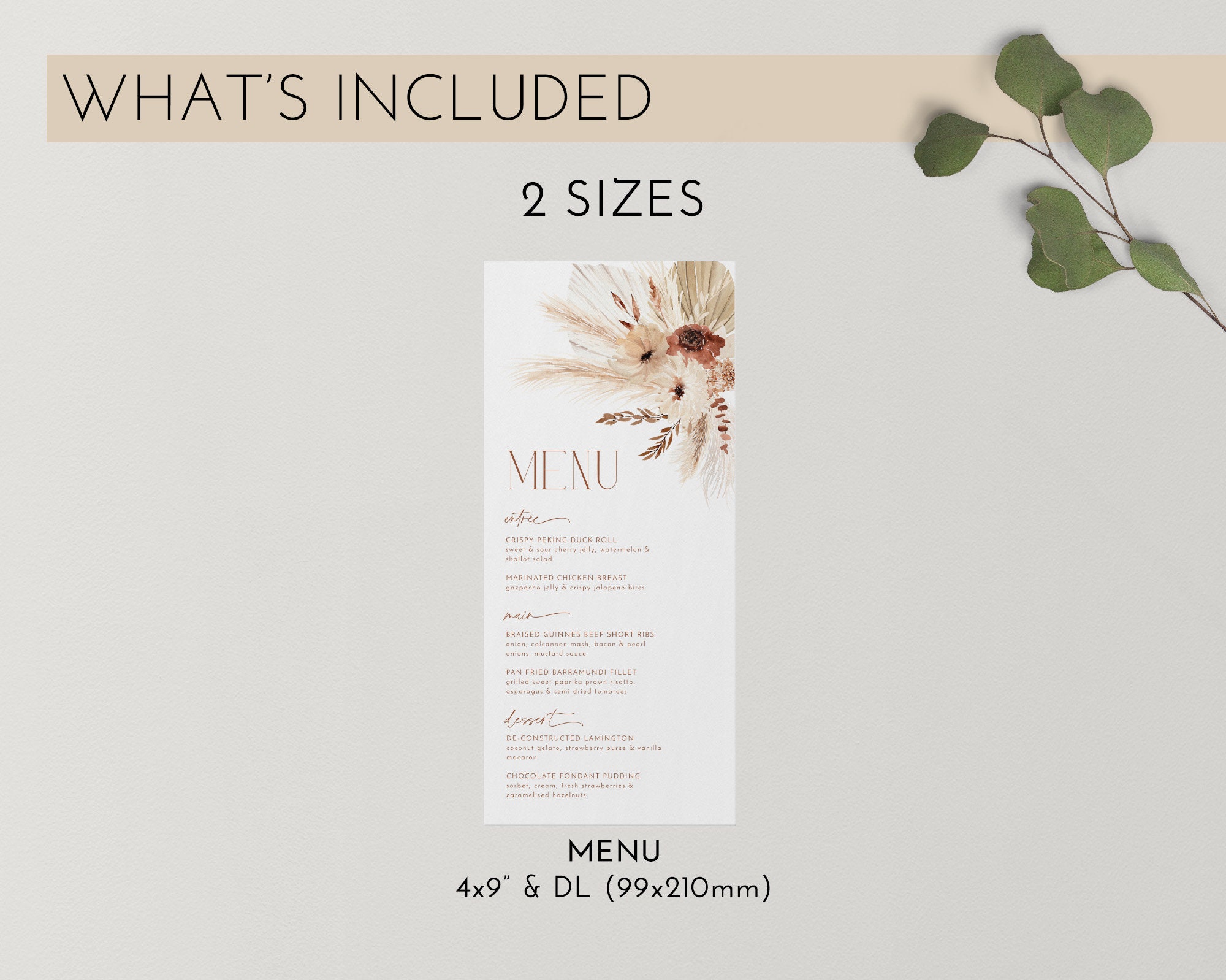 Boho Menu Template Printable Bridal Shower Menu Boho Floral - Etsy