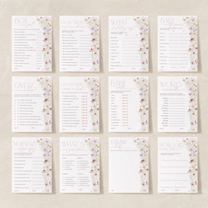 Wildflower Baby Shower Games, Baby in Bloom Games, Floral Baby Shower ...