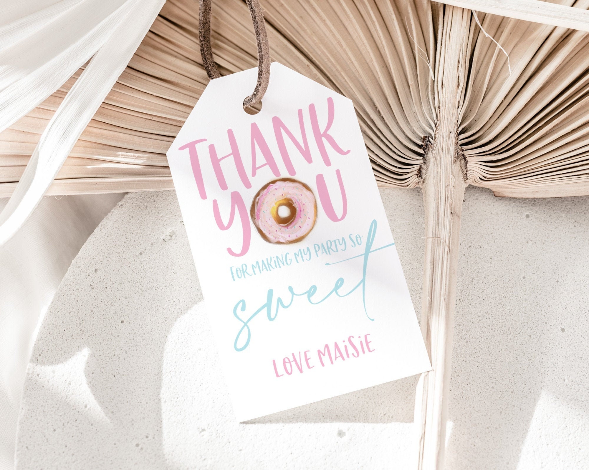 Donut Favour Tags, Birthday Thank You Tags, Donut 1st Birthday Favor ...