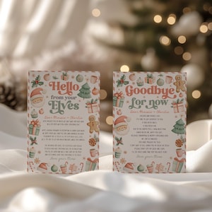 Elf Arrival Letter and Departure Letter Printable, Hello and Goodbye ...