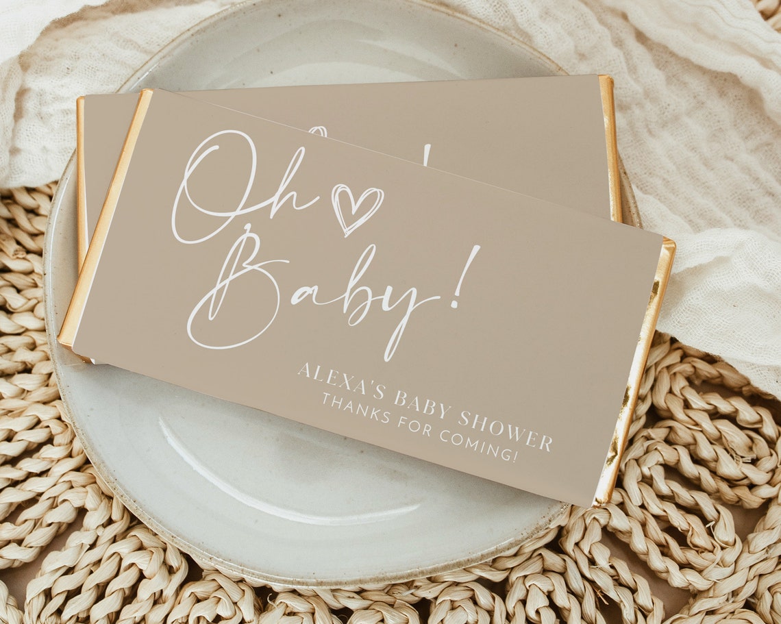 Neutral Chocolate Wrapper Printable, Candy Bar Wrapper Template ...