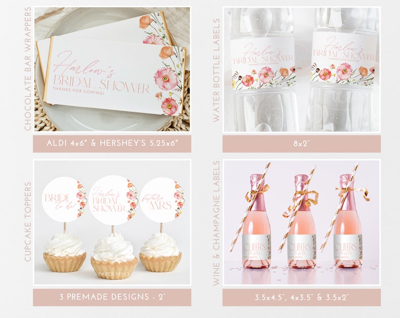 Floral Bridal Shower Invitation Bundle, Floral Bridal Shower Games Pack ...