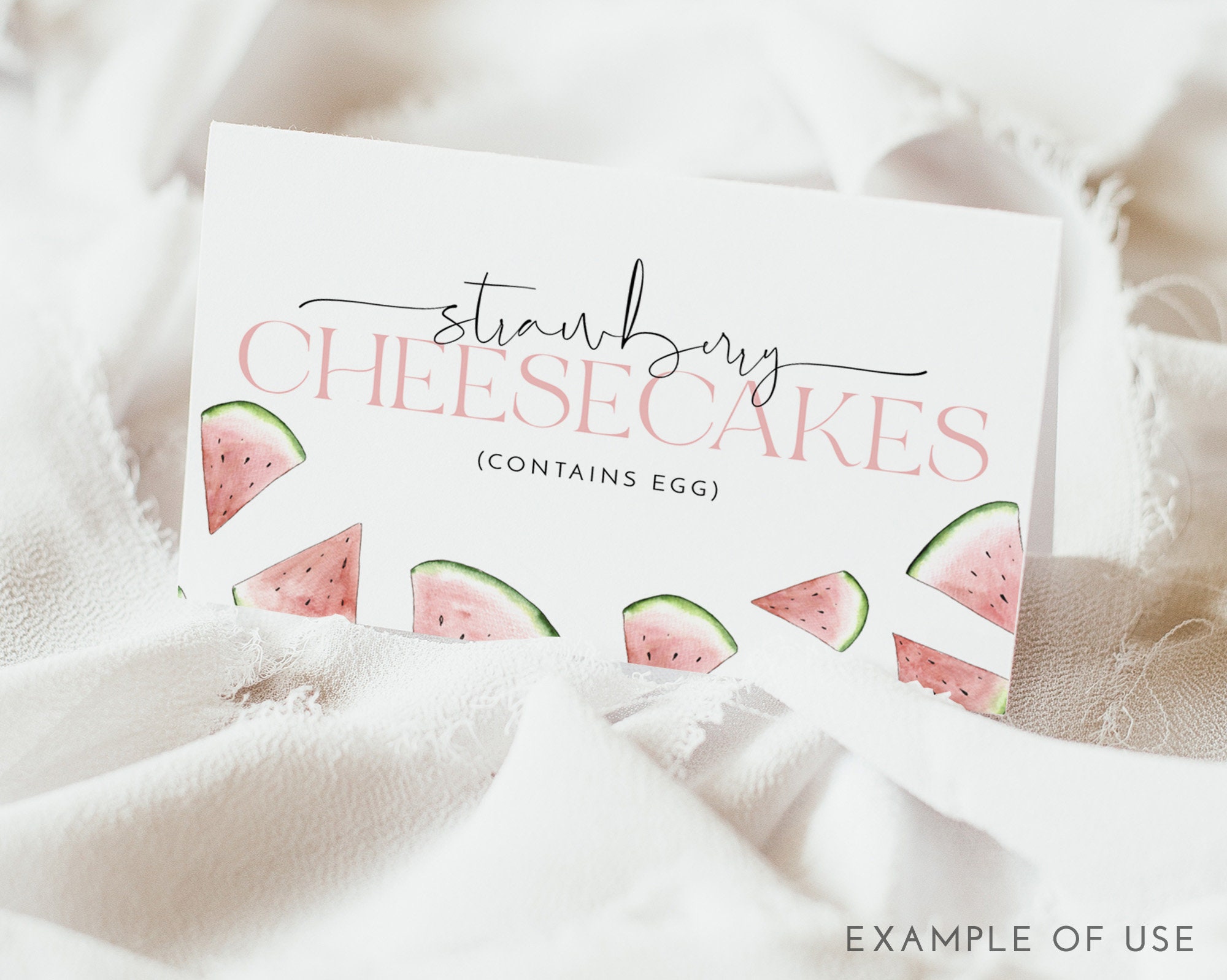 Watermelon Food Labels, Melon Food Label Card, Food Tent Card, Birthday ...