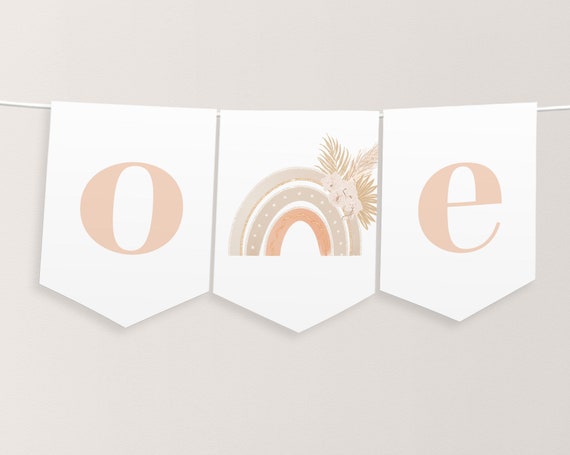 Rainbow High Chair Banner Printable 1st Birthday Banner for | Etsy