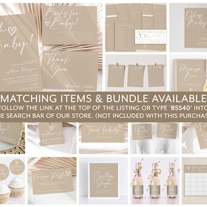 Neutral Cupcake Toppers, Minimal Baby Shower Cupcake Toppers, Printable ...