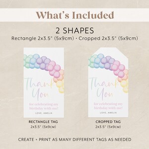 Pastel Rainbow Favor Tags, Pastel 1st Birthday Thank You Tags, Rainbow ...