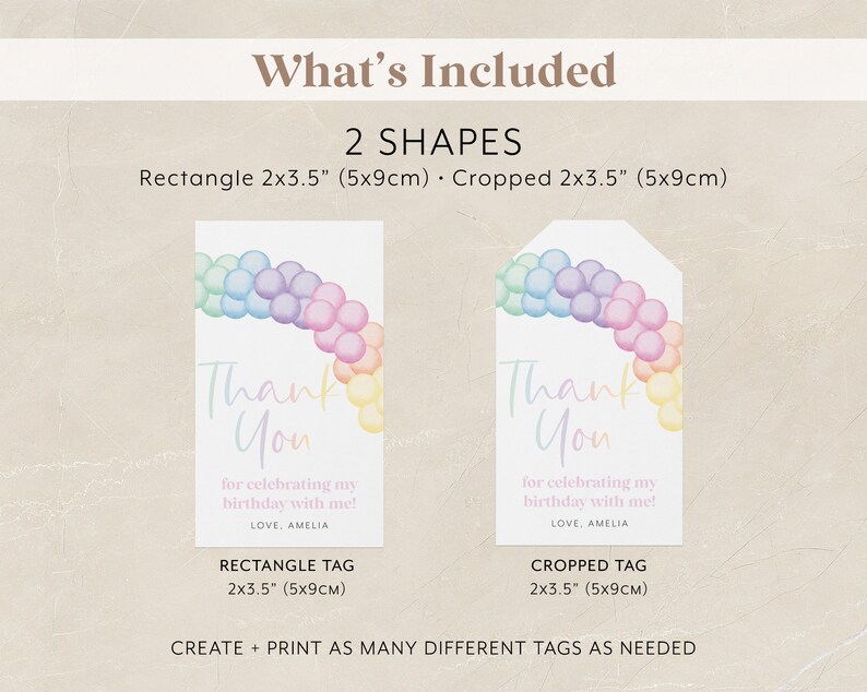 Pastel Rainbow Favor Tags, Pastel 1st Birthday Thank You Tags, Rainbow ...