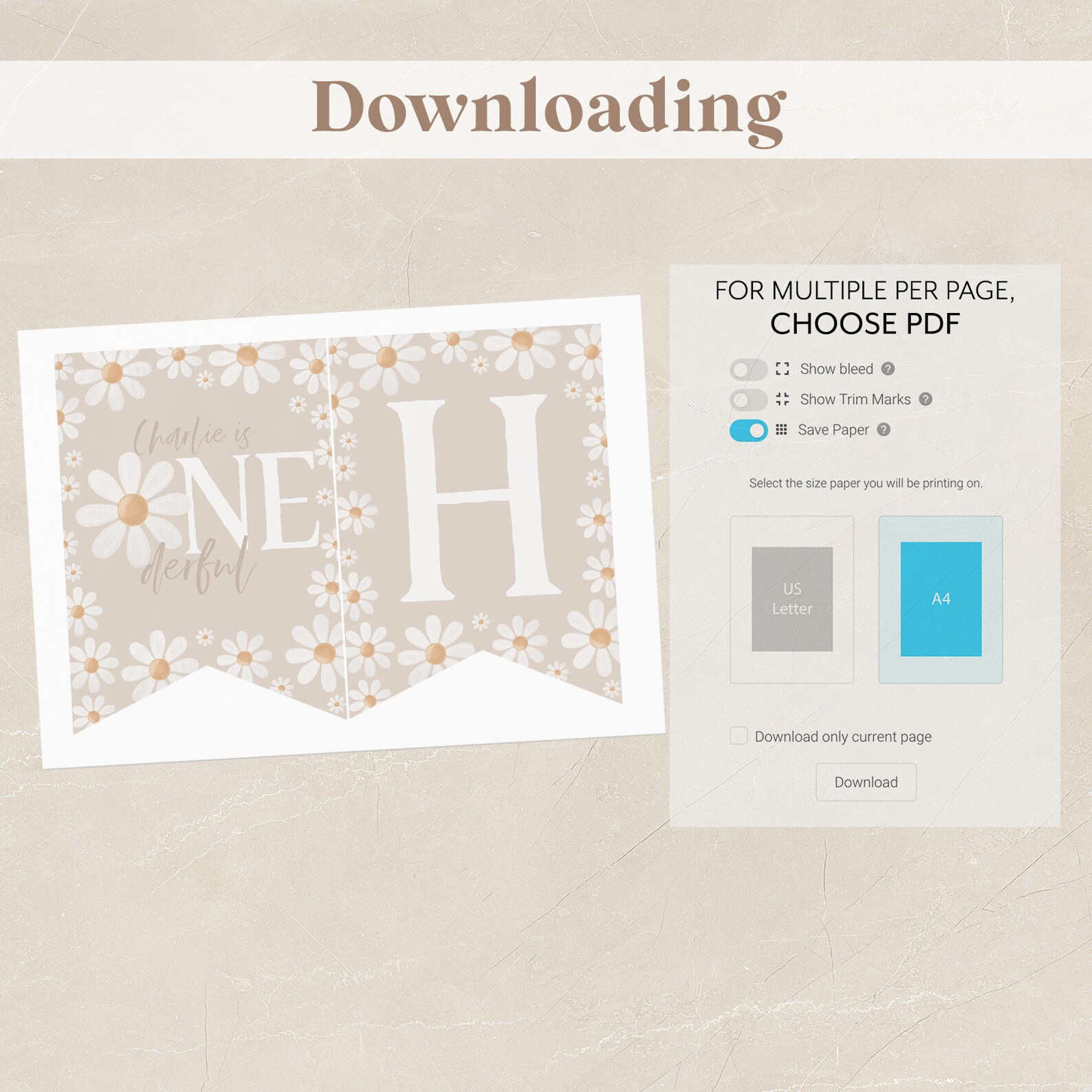 Daisy Birthday Banner, Daisy Flower Happy Birthday Banner Printable ...