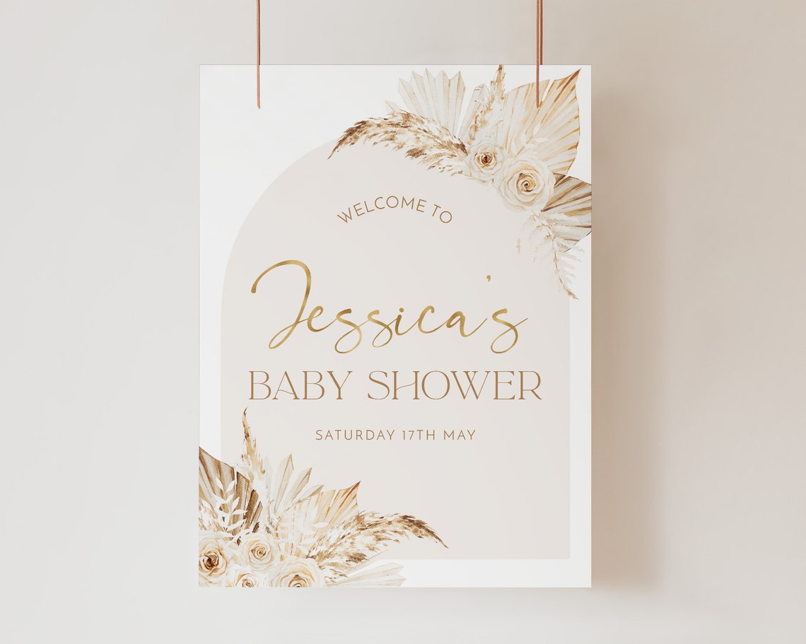 Boho Welcome Sign Boho Baby Shower Welcome Sign Boho Floral - Etsy